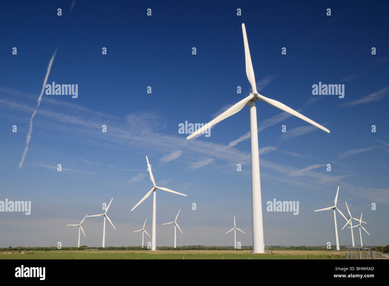 The wind turbines at the Richfield Wind Farm, Wexford, Republic of ...
