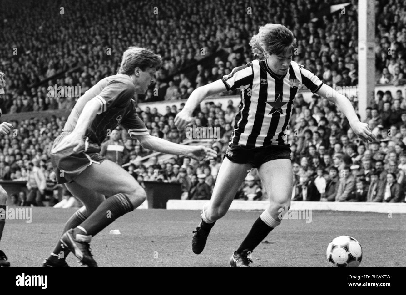 Liverpool v. Newcastle. April 1985 MF21-02-036 The final score was a ...