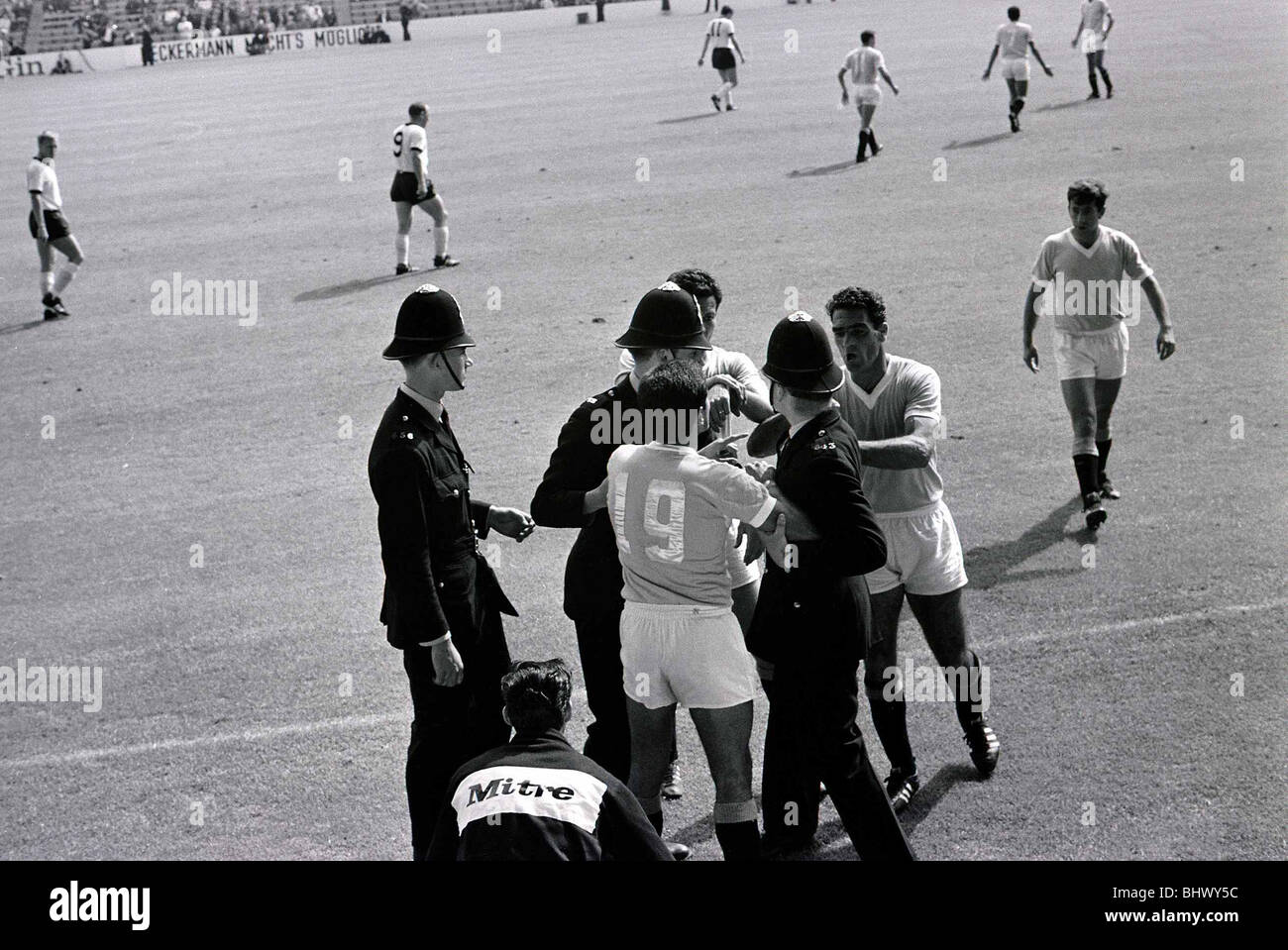 World Cup Football 1966 West Germany v Uruguay Referee Jim Finney calls ...
