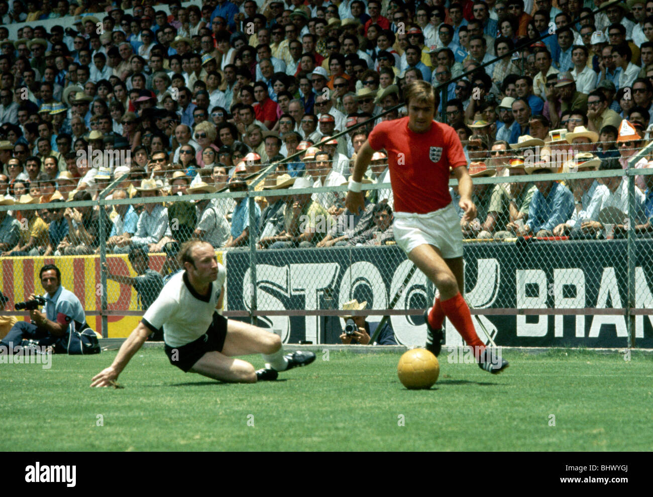 World Cup Quarter Final match in Leon, Mexico England 2 v West Germany ...