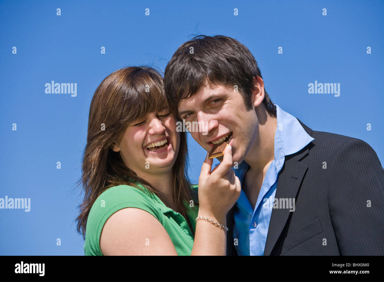 Woman man cookie outdoor hi-res stock photography and images - Alamy