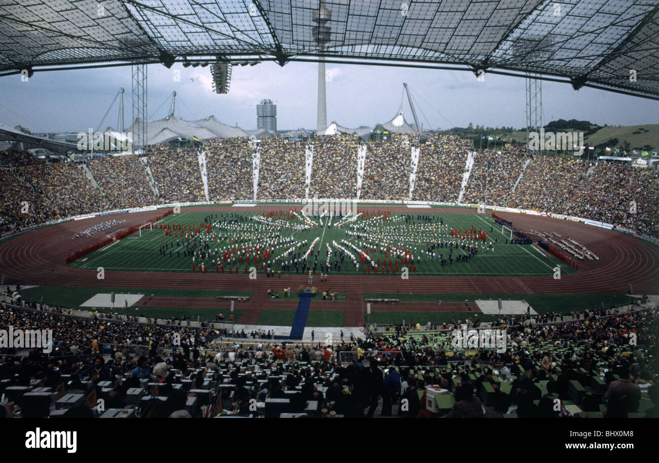 The Olympic Stadium in Munich pictured before the start of the third ...