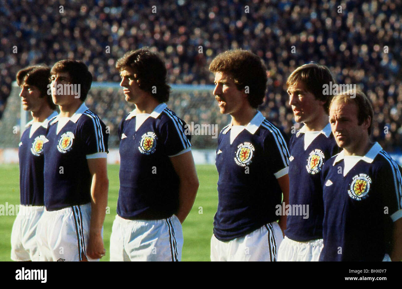Scotland players line up before match June 1978 Stock Photo - Alamy