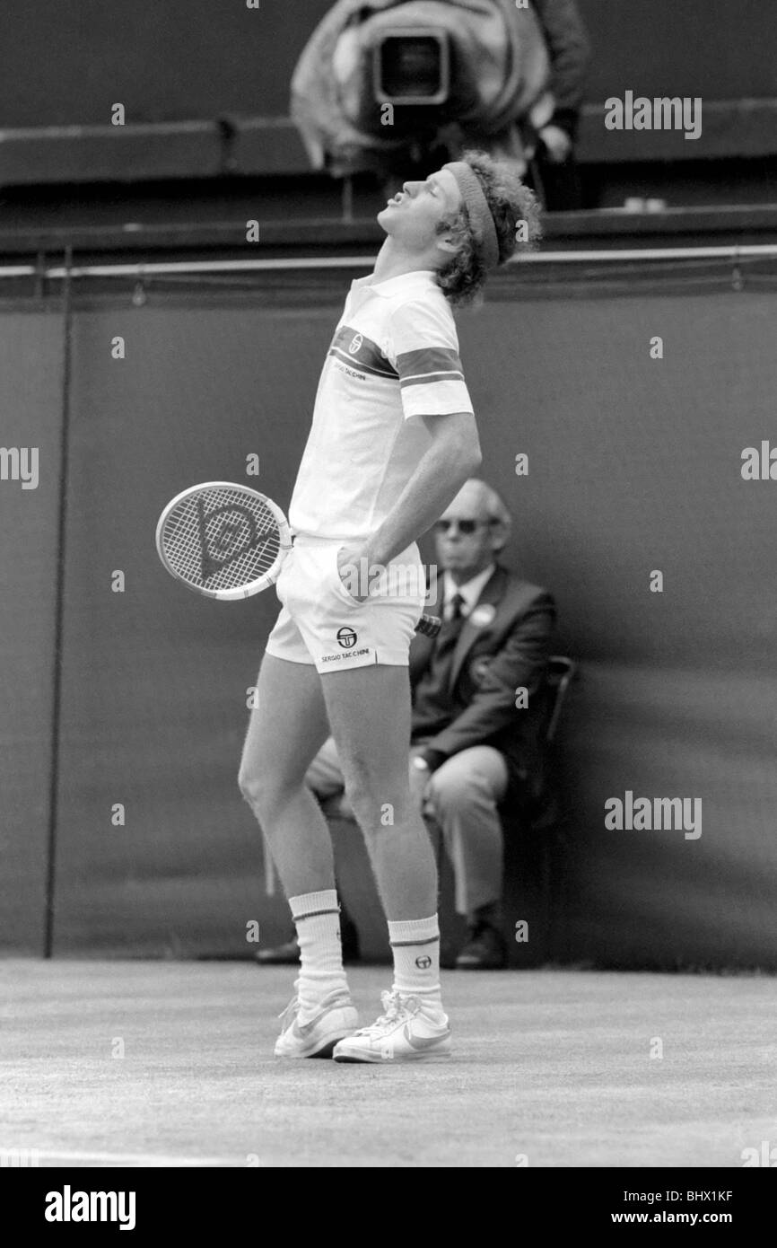 Wimbledon 1981. John McEnroe in trouble with the Umpire. July 1981 81 ...