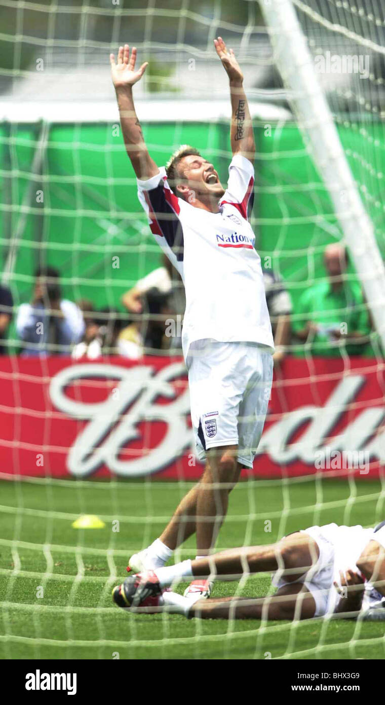 England World Cup squad training June 2002 in Awaji Island in Japan ...