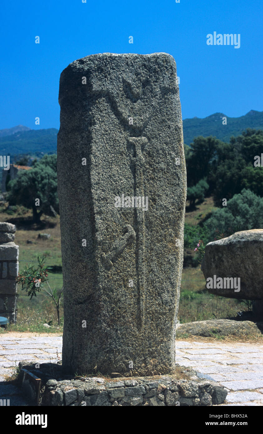 Megalithic Statue Menhir or Standing Stone with Carved Stone Sword ...