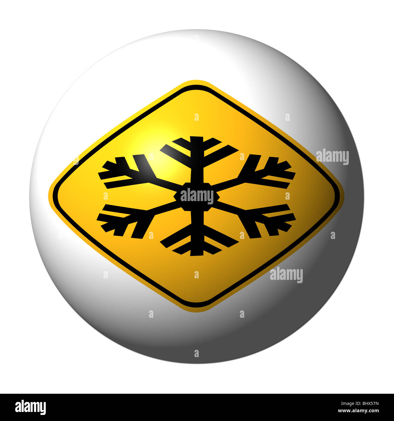 sphere with danger extreme cold sign on exterior illustration Stock ...