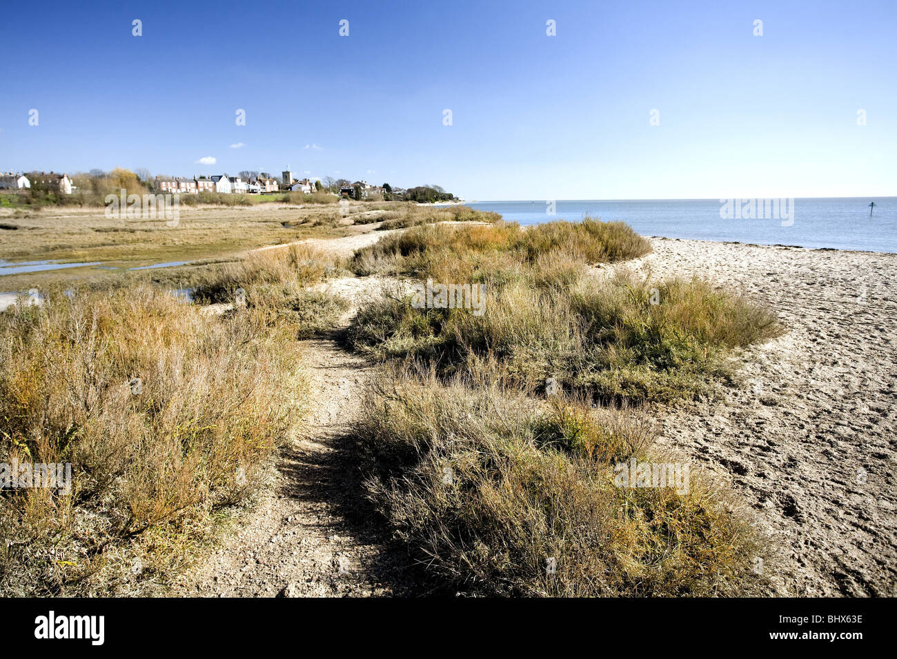The beach at Mersea Island Essex Stock Photo - Alamy