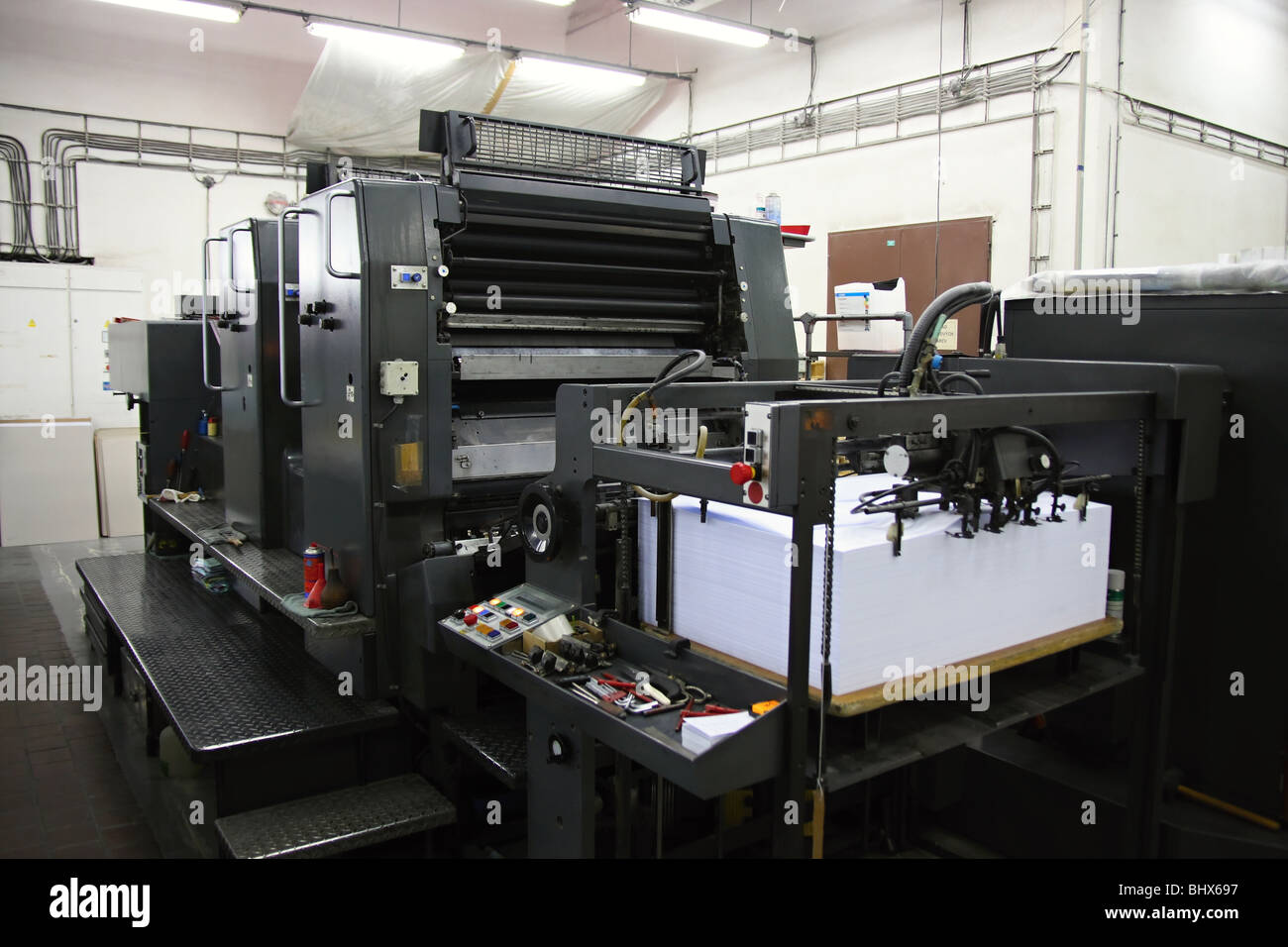 Different printing offset machines and polygraphic equipment Stock ...