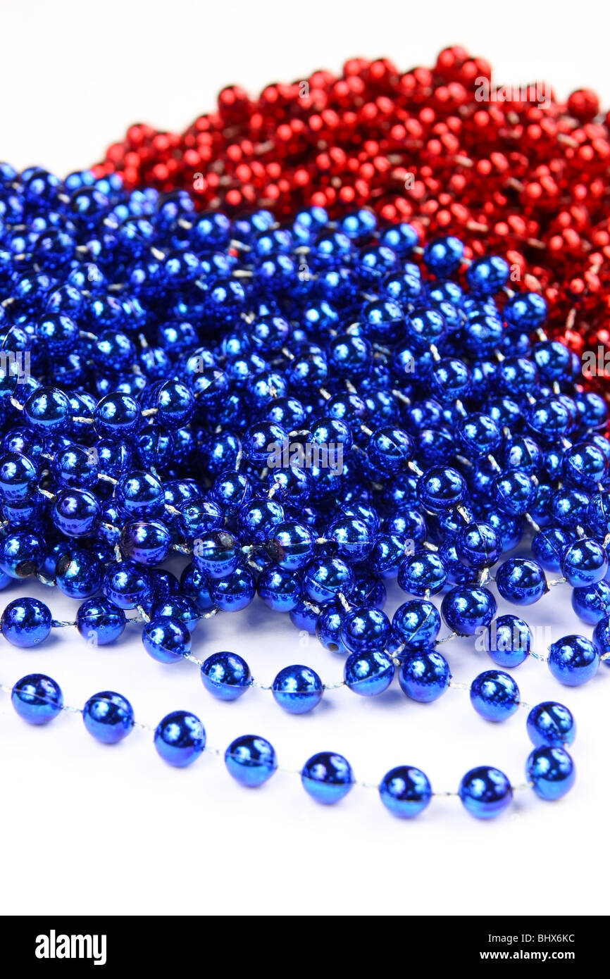 Blue and red beads isolated on white background Stock Photo - Alamy