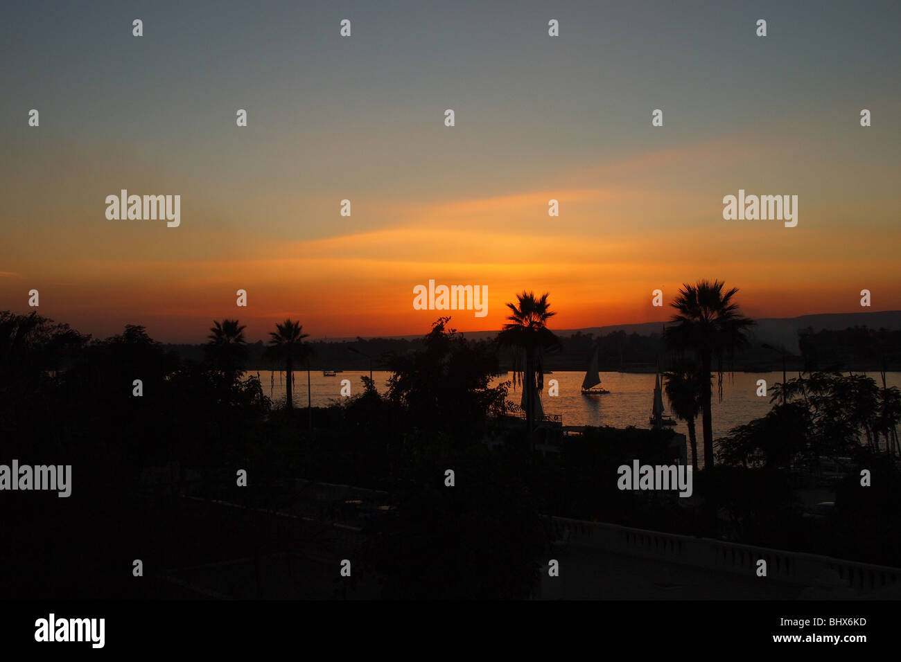 Sunset Over the Nile Stock Photo - Alamy