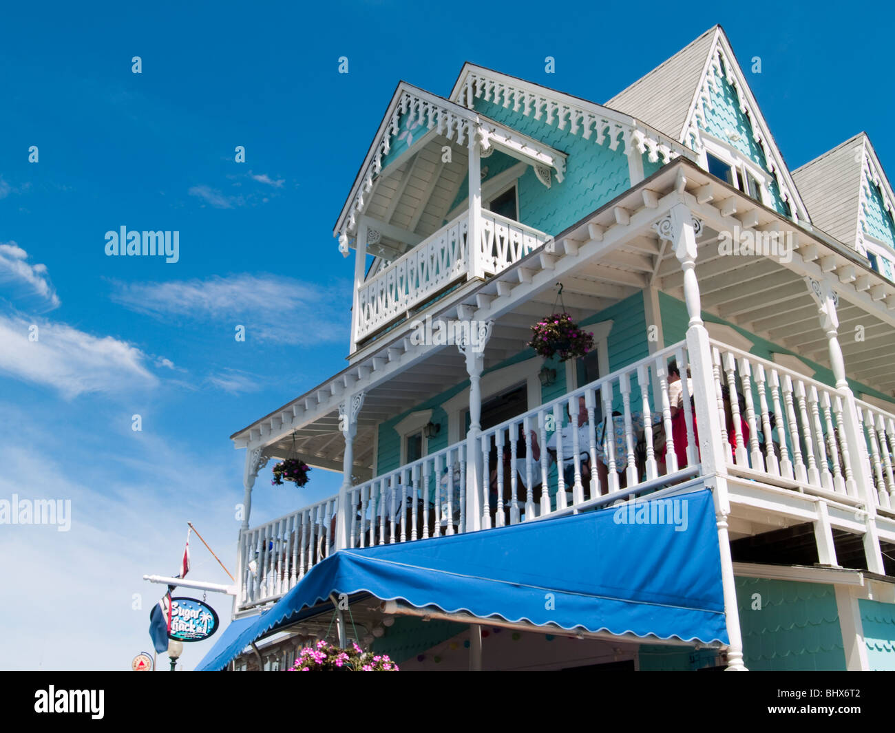A gingerbread cottage in Oak Bluffs on Martha's Vineyard, Massachusetts ...
