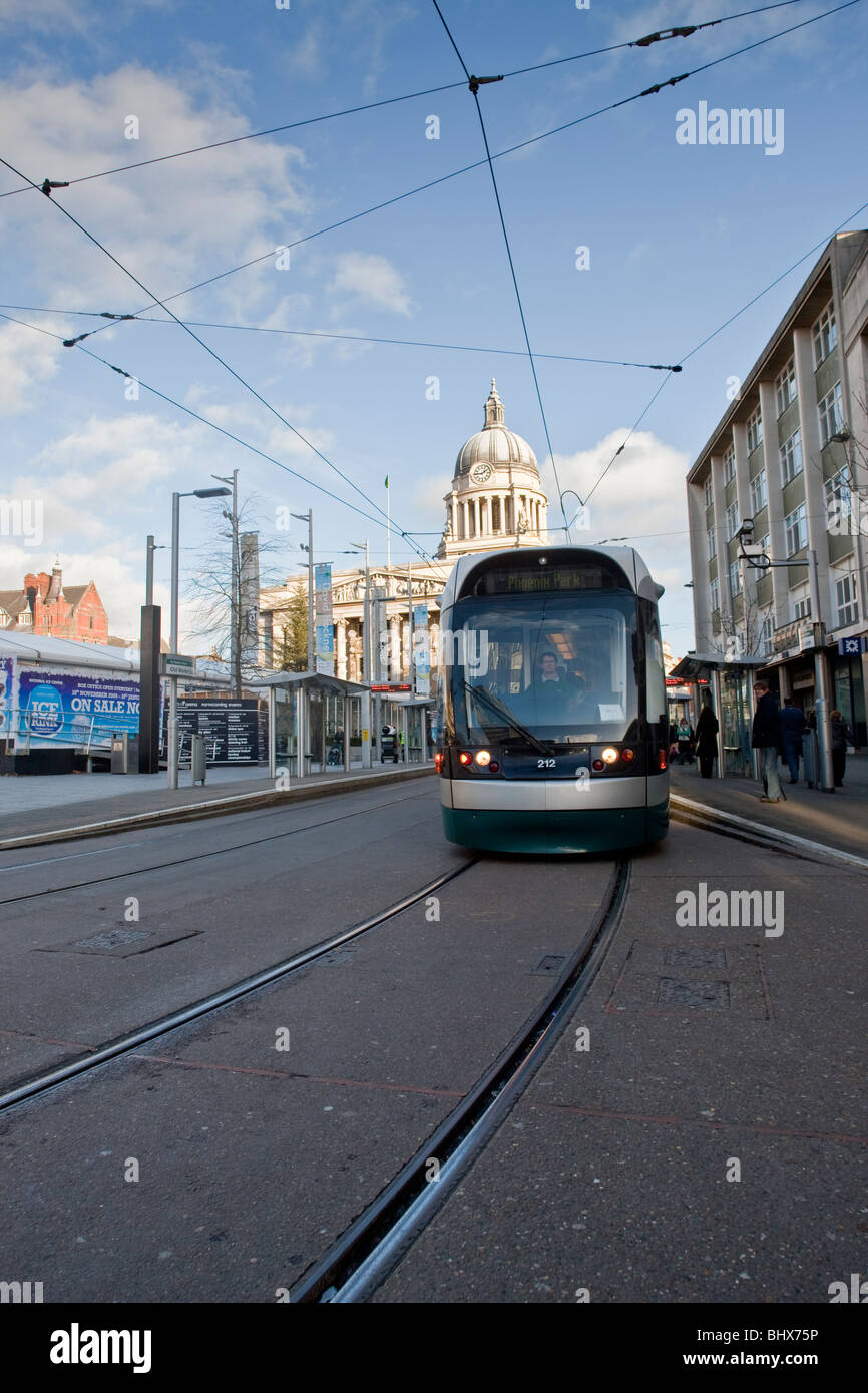 Nottingham city centre tram hi-res stock photography and images - Alamy