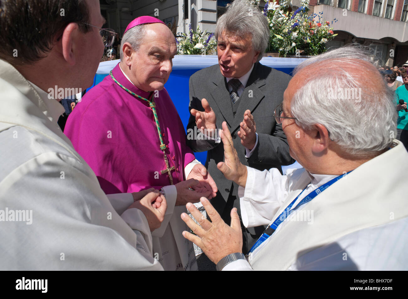 Bishop Alan Hopes is told how to release the dover at the procession in ...