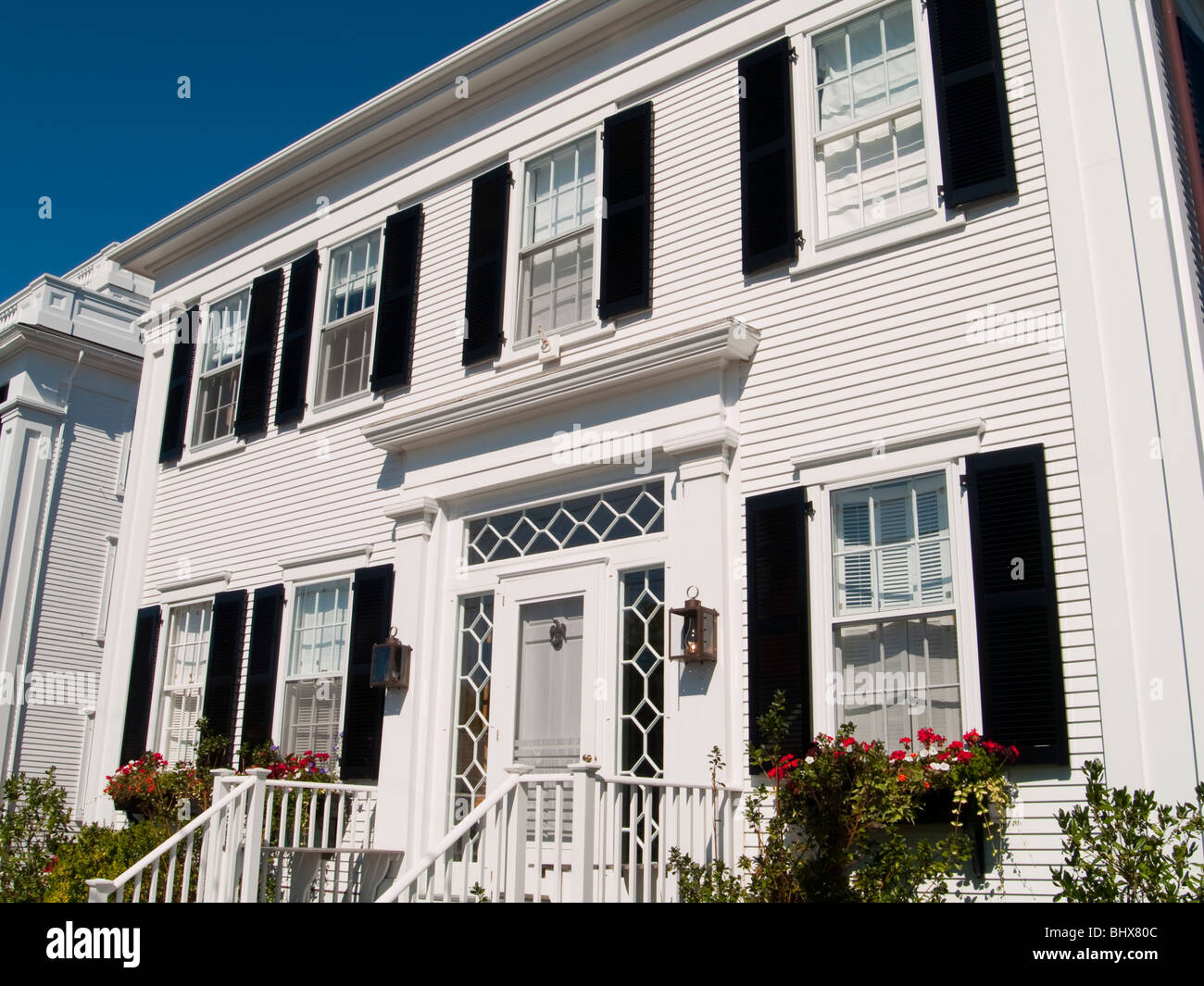 A traditional white clapboard house on Martha's Vineyard, Massachusetts ...
