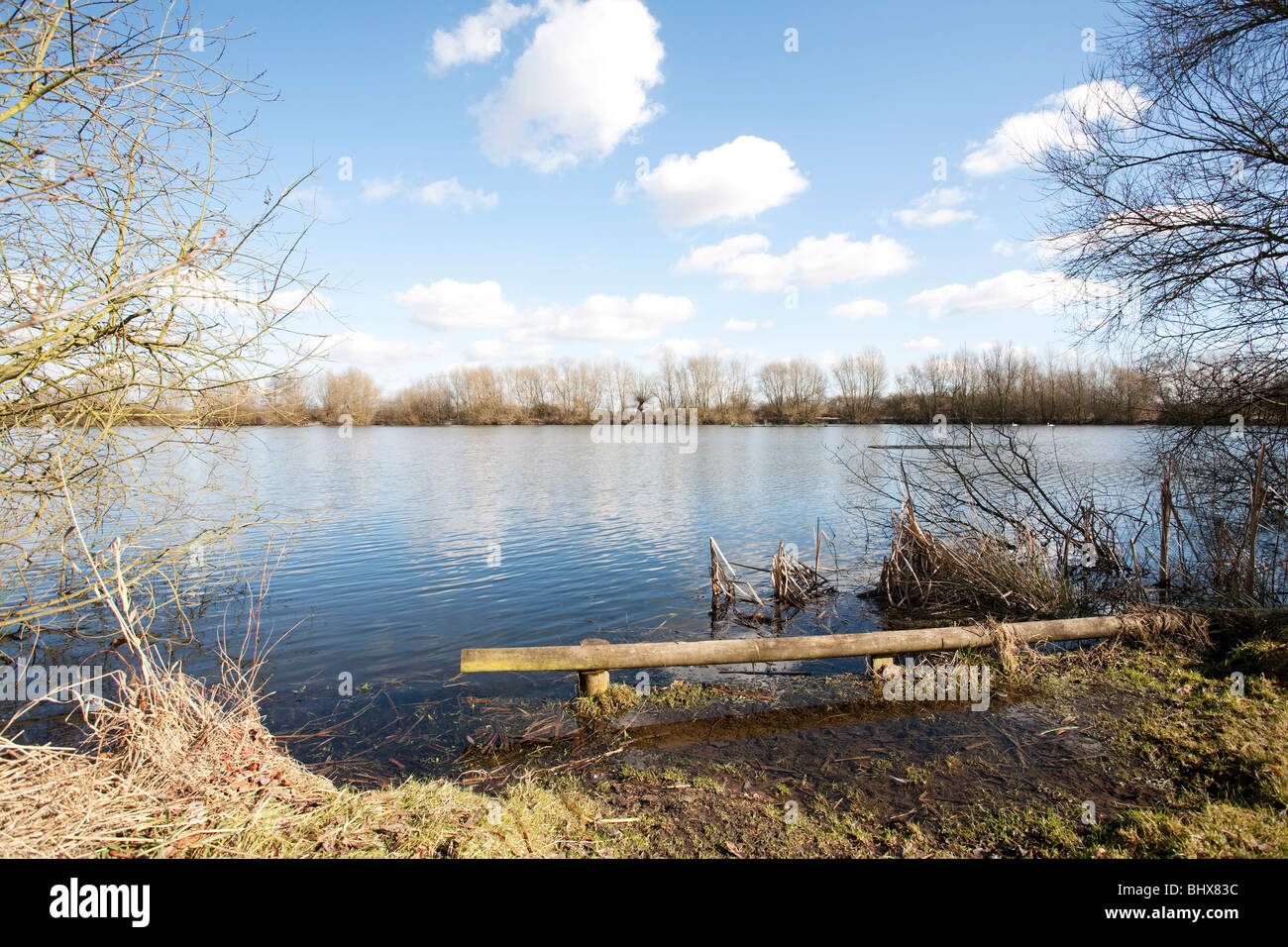 lake side view on a sunny winters day Stock Photo - Alamy