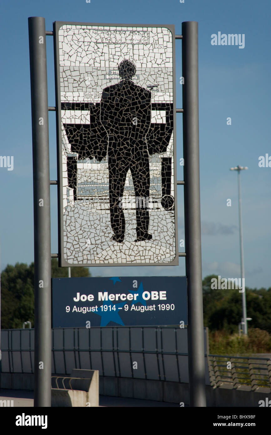 Memorial to Joe Mercer at the Manchester City Football Club and the ...