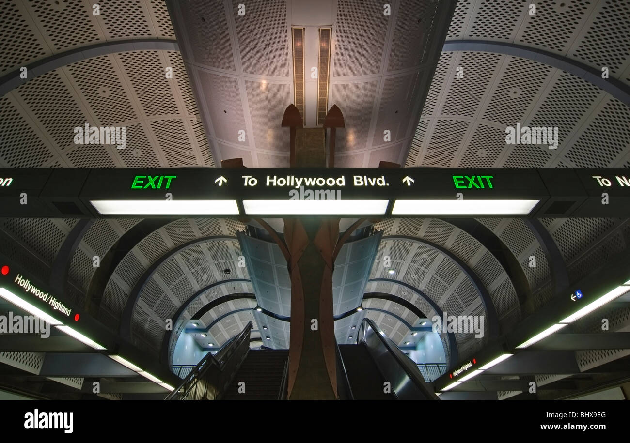 Subway station in Hollywood and Highland in Los Angeles, California ...