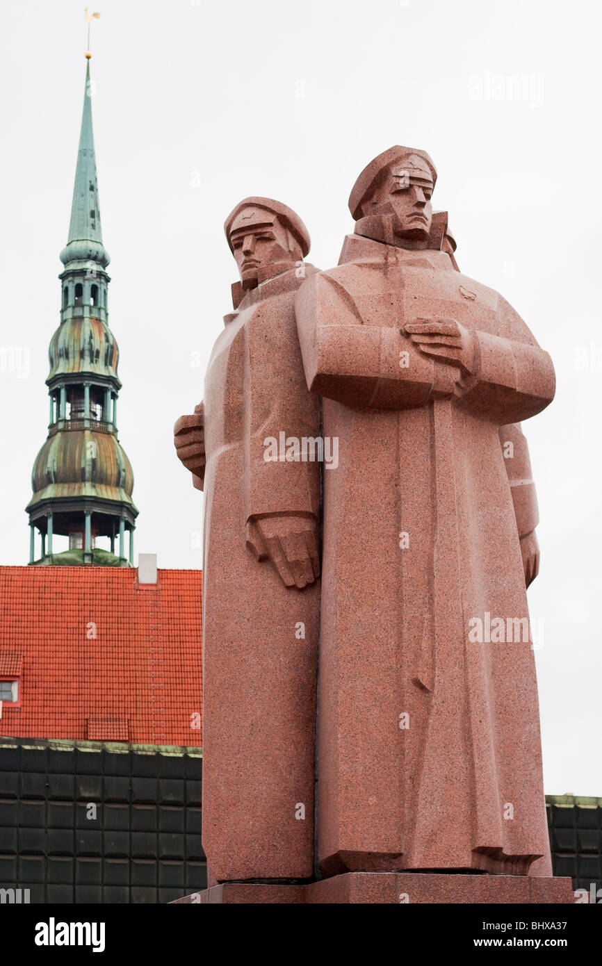 Latvian Riflemen monument. Riga, Latvia Stock Photo - Alamy