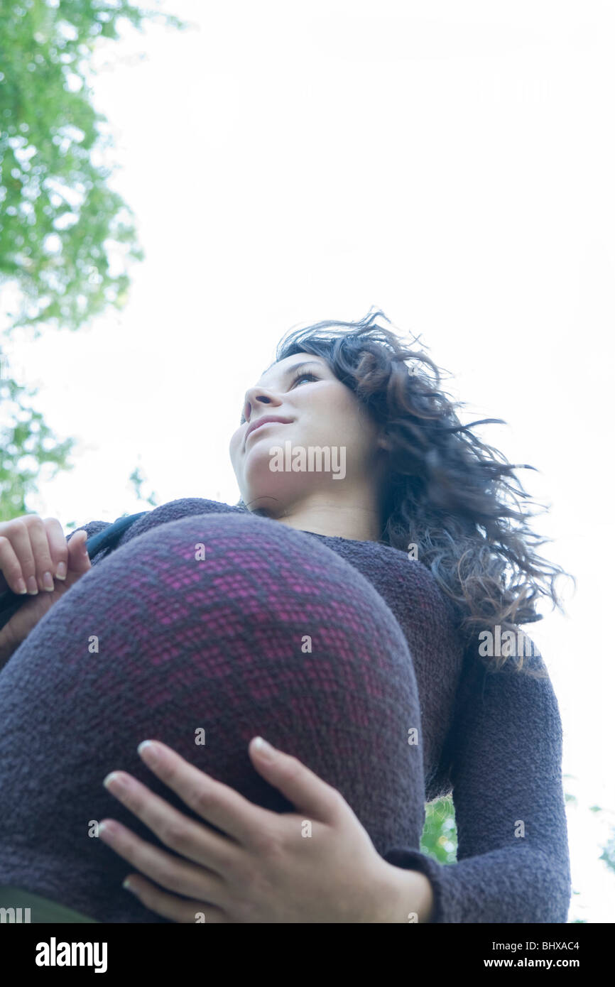 Low Angle Of Very Pregnant Woman, Manitoba, Canada Stock Photo - Alamy