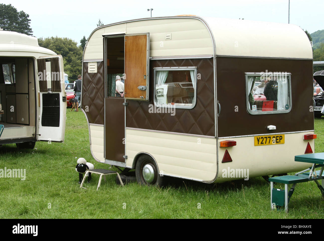 Vintage caravan at the Steam Rally Festival in the market town of ...