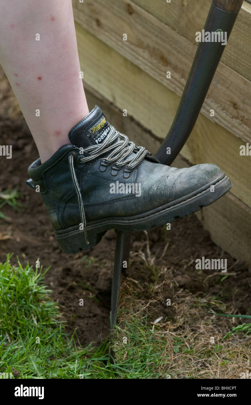 Digging in Garden Stock Photo - Alamy