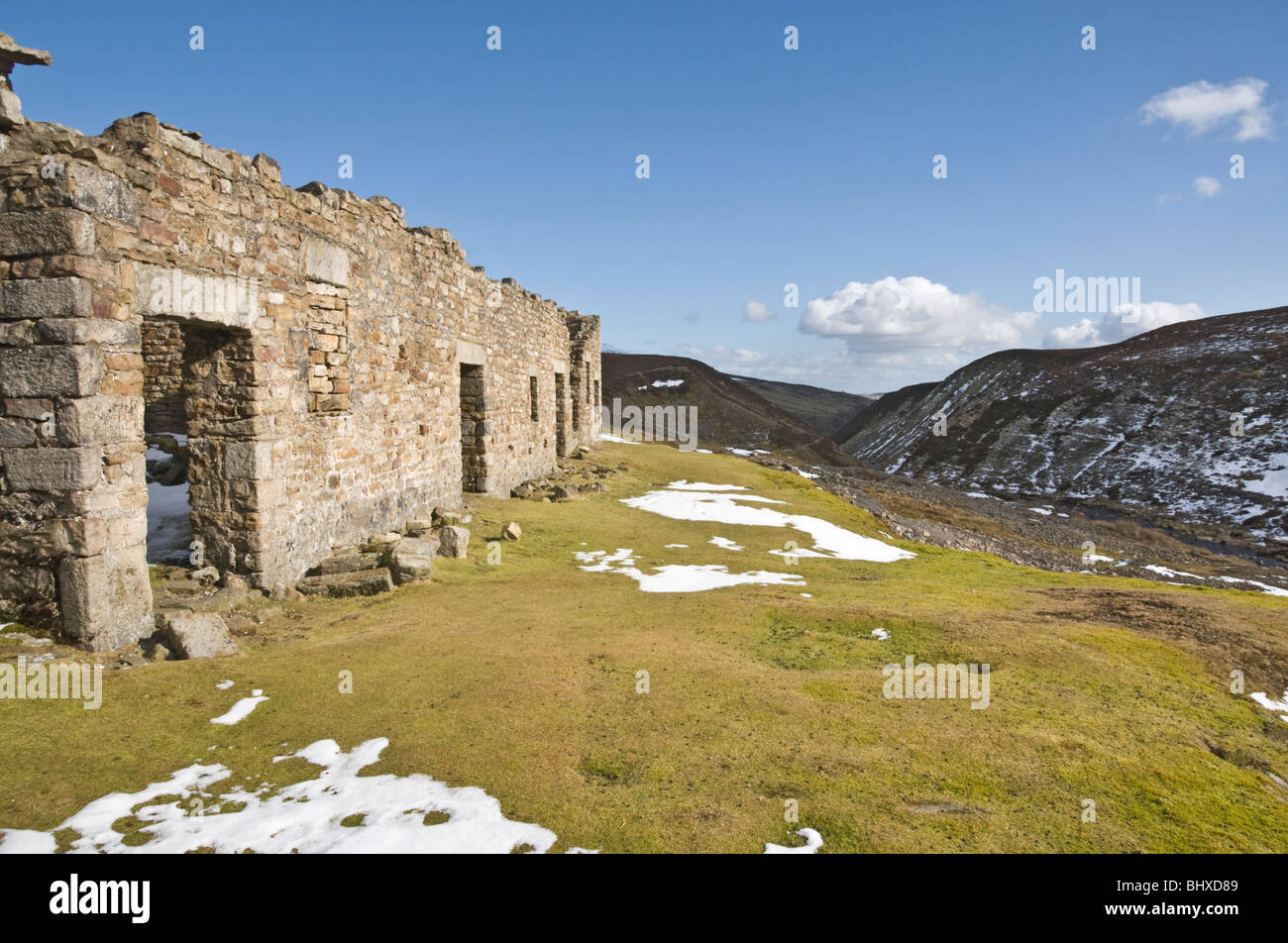 The ruins of Surrender Smelt Mill, Swaledale, Yorkshire Dales National ...