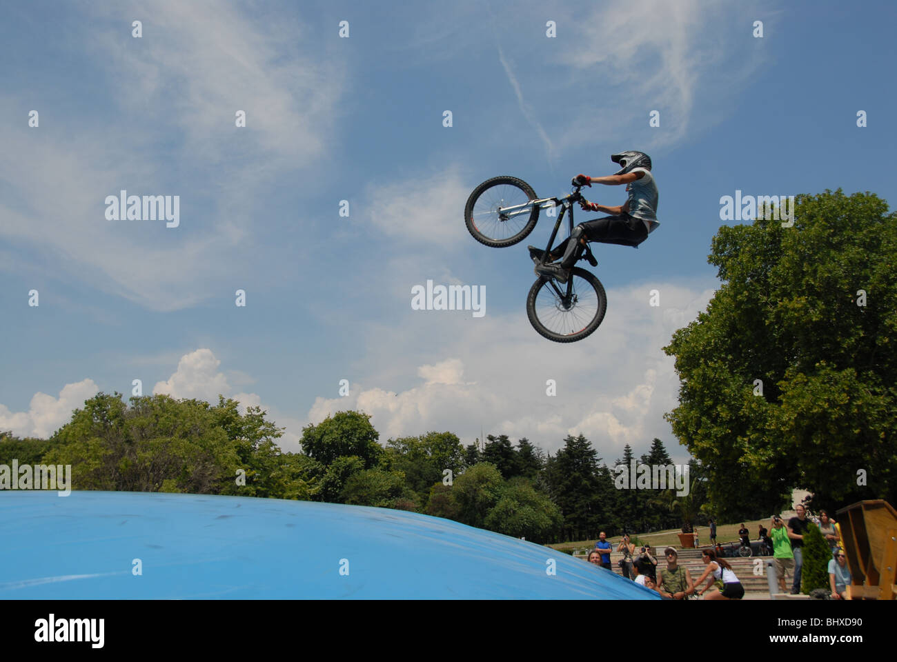 bike bicyclist jump Stock Photo - Alamy
