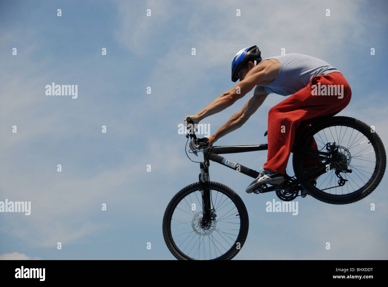 bike bicyclist jump Stock Photo - Alamy