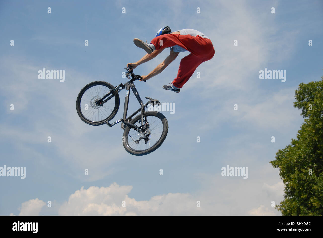 bike bicyclist jump Stock Photo - Alamy