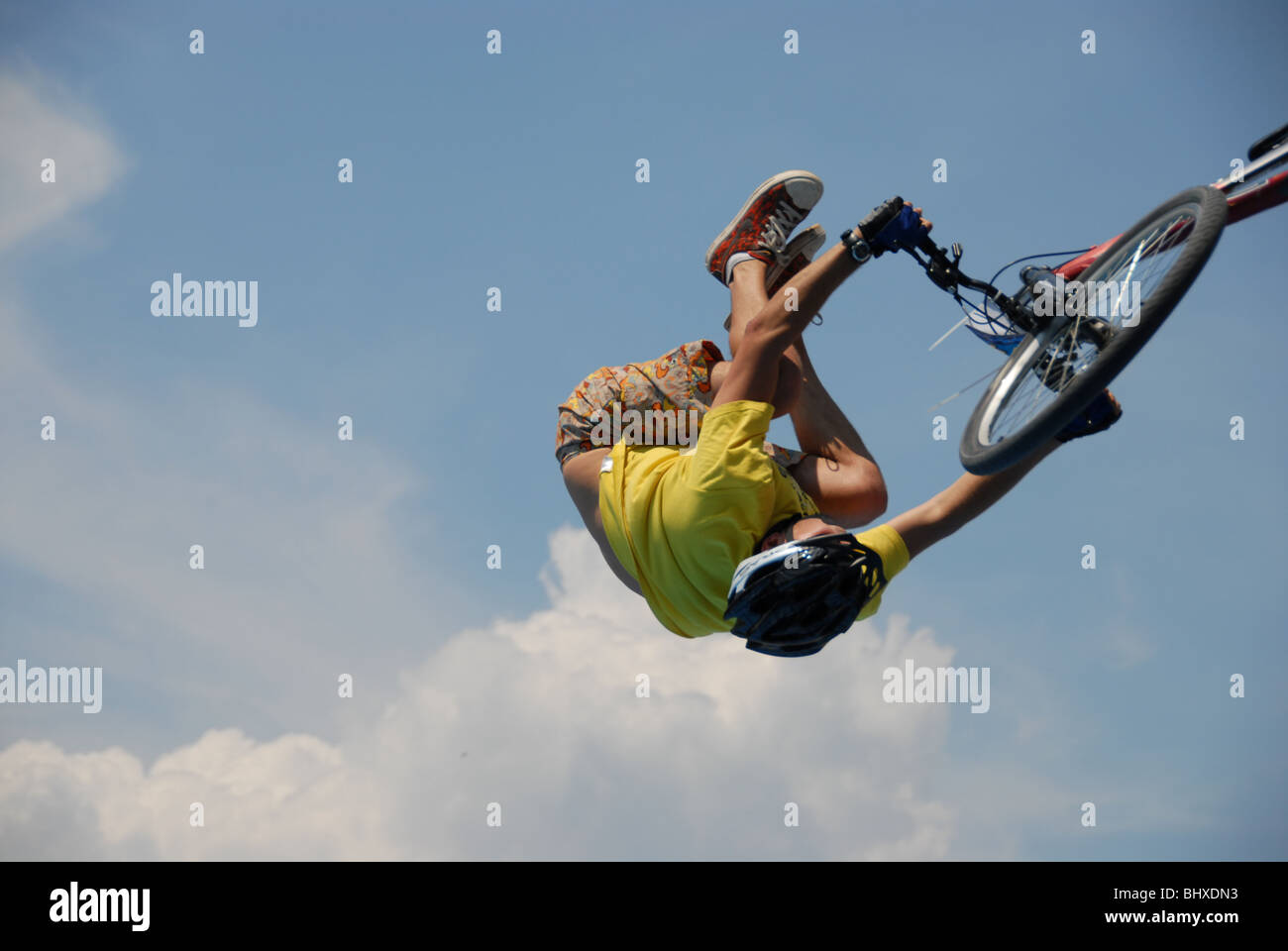 bike bicyclist jump Stock Photo - Alamy