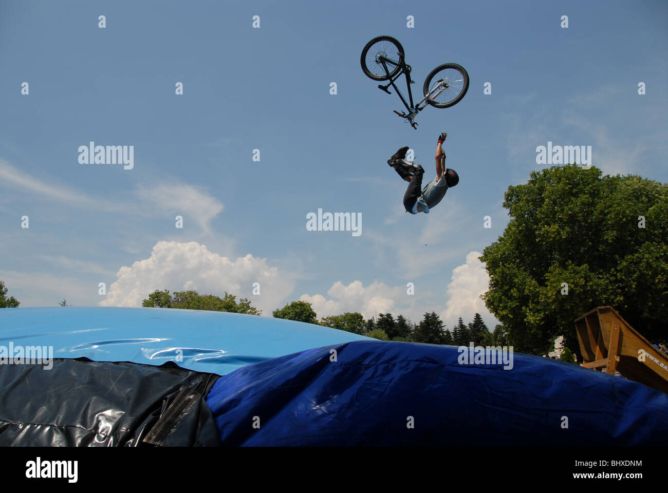 bike bicyclist jump Stock Photo - Alamy