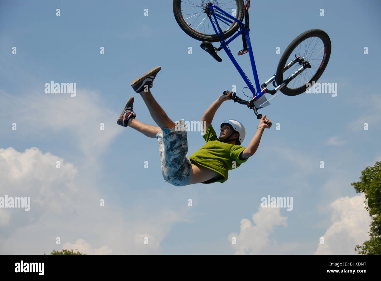 bike bicyclist jump Stock Photo - Alamy