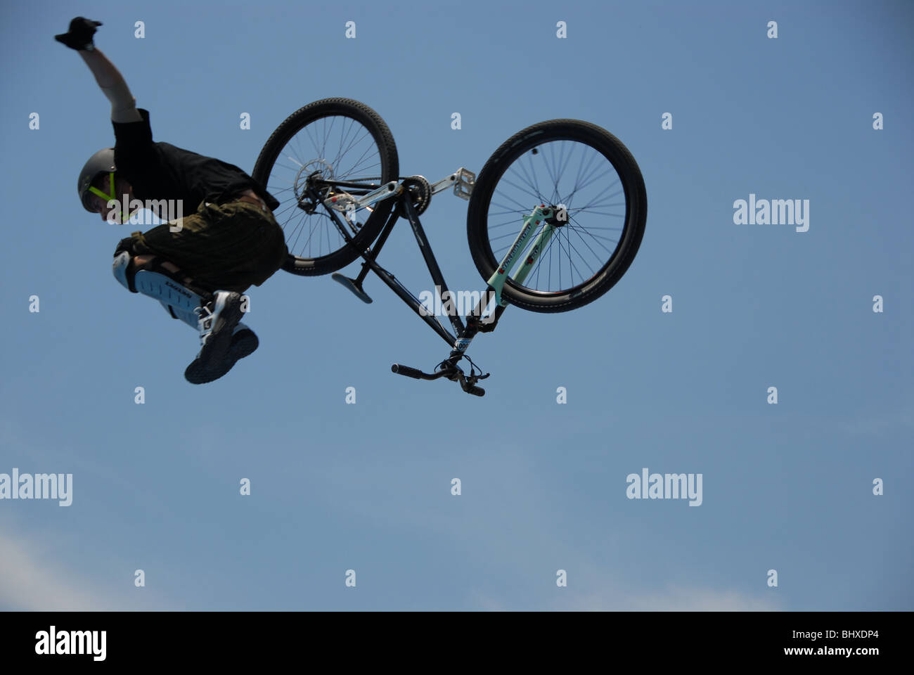 bike bicyclist jump Stock Photo - Alamy