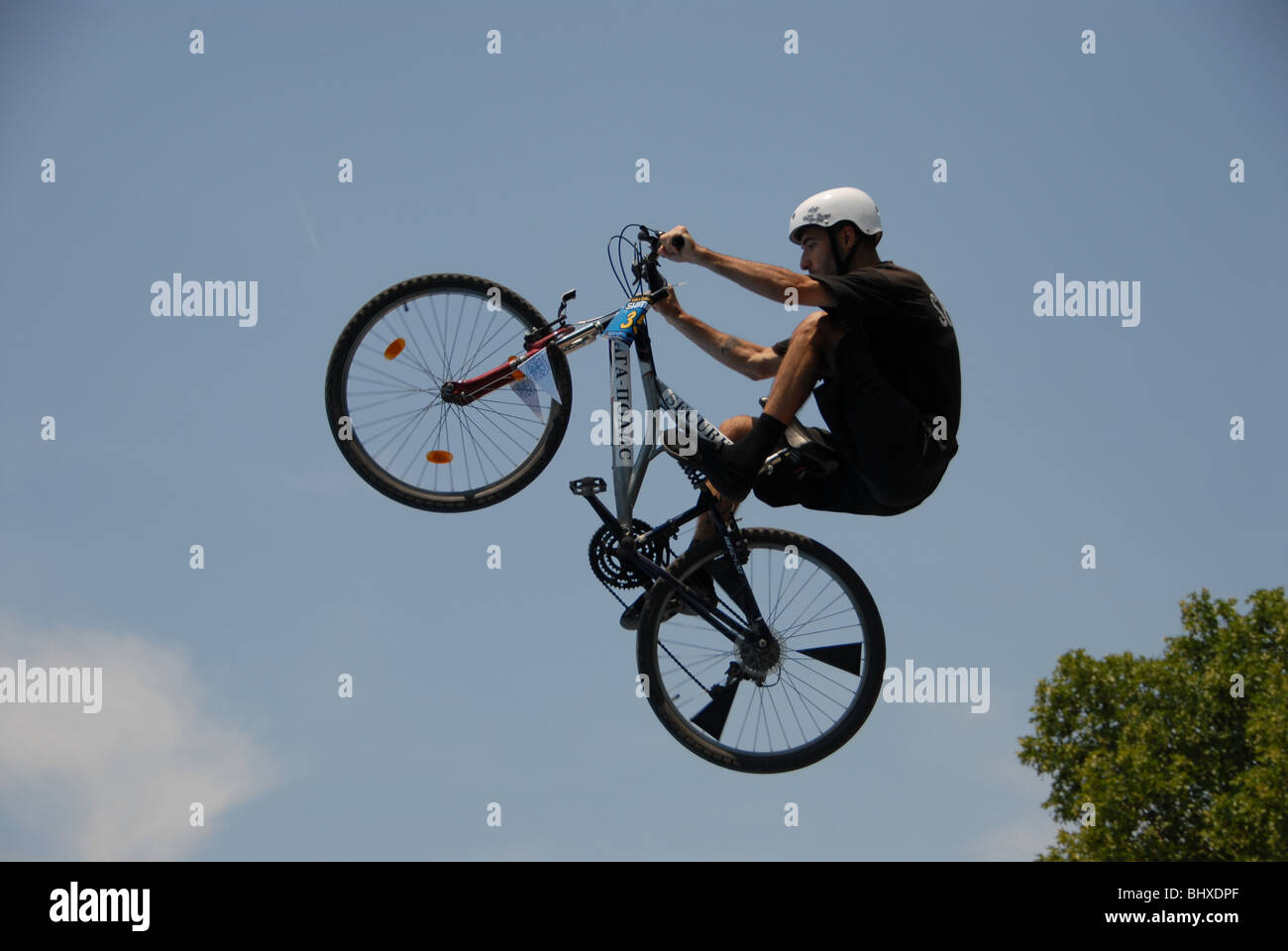 bike bicyclist jump Stock Photo - Alamy