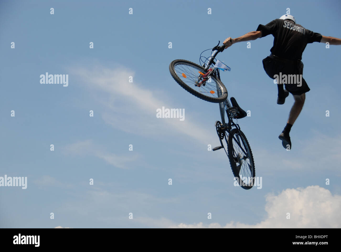 bike bicyclist jump Stock Photo - Alamy