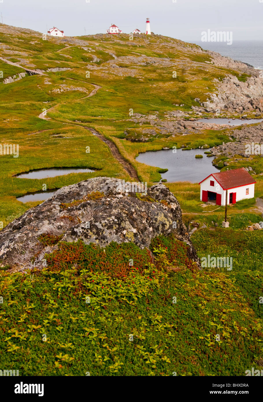 NEWFOUNDLAND, Scenic view of Quirpon Island Lighthouse Inn Stock Photo ...