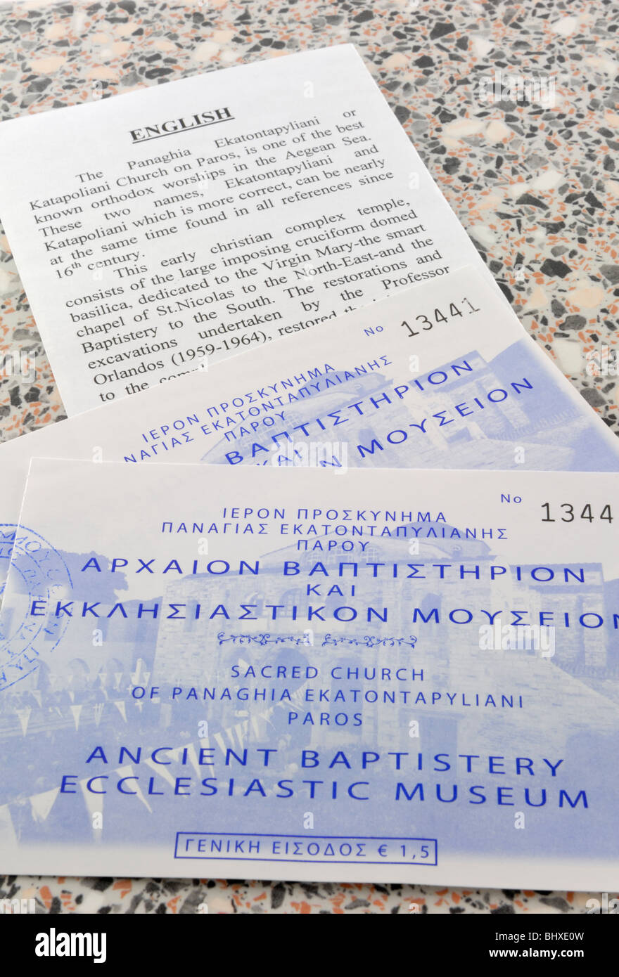 Two tickets to the Ancient Baptistery Ecclesiastic Museum and a brief ...