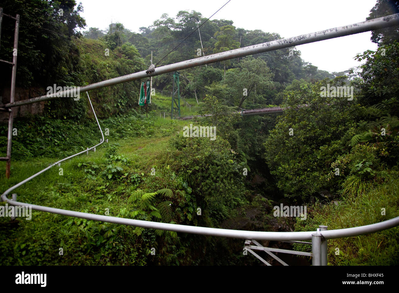 Part of the Trasn Ecuadorian oil pipeline that runs from Lago Agrio in ...