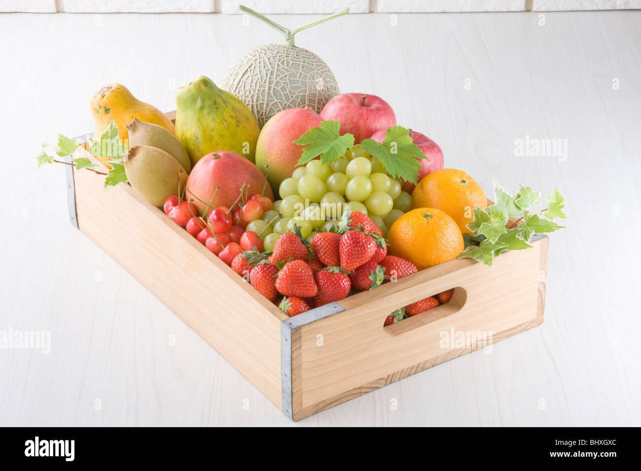 Fruits in a Box Stock Photo - Alamy
