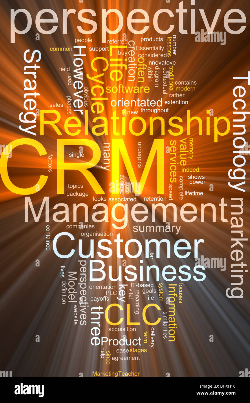 Word cloud concept illustration of CRM Customer Relationship Management ...