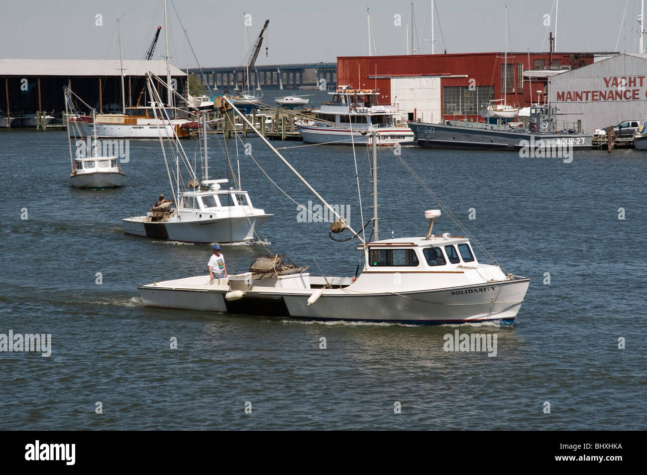 Chesapeake Bay workboats in Cambridge Creek Stock Photo - Alamy