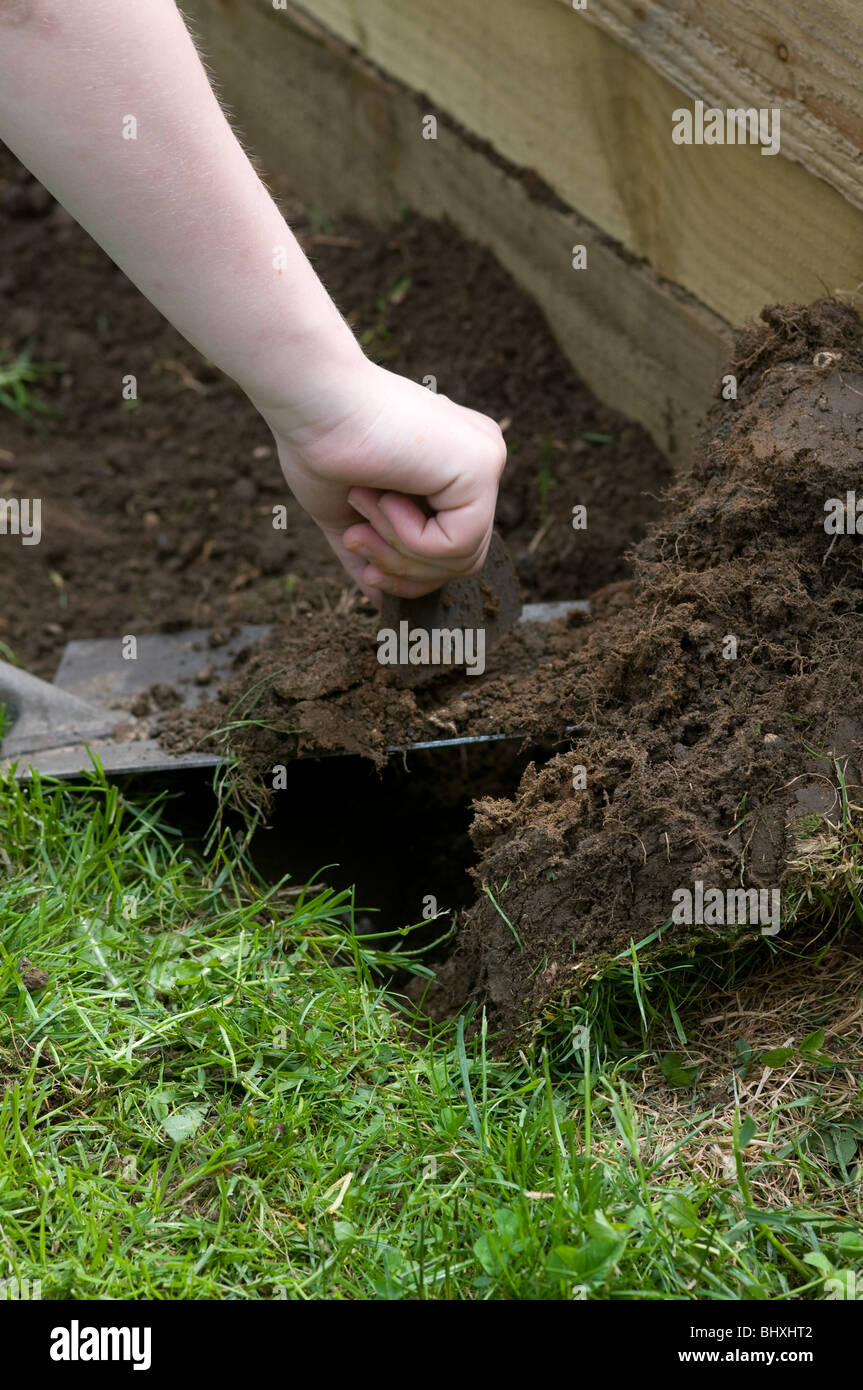 Digging in Garden Stock Photo - Alamy