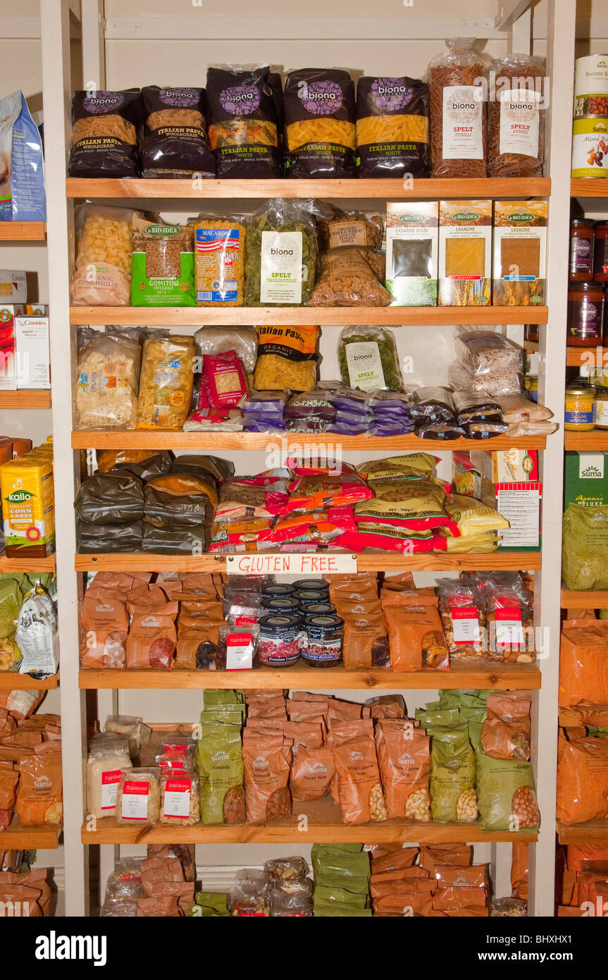 Products on the shelf at a Health Food shop store in Bungay , Suffolk ...