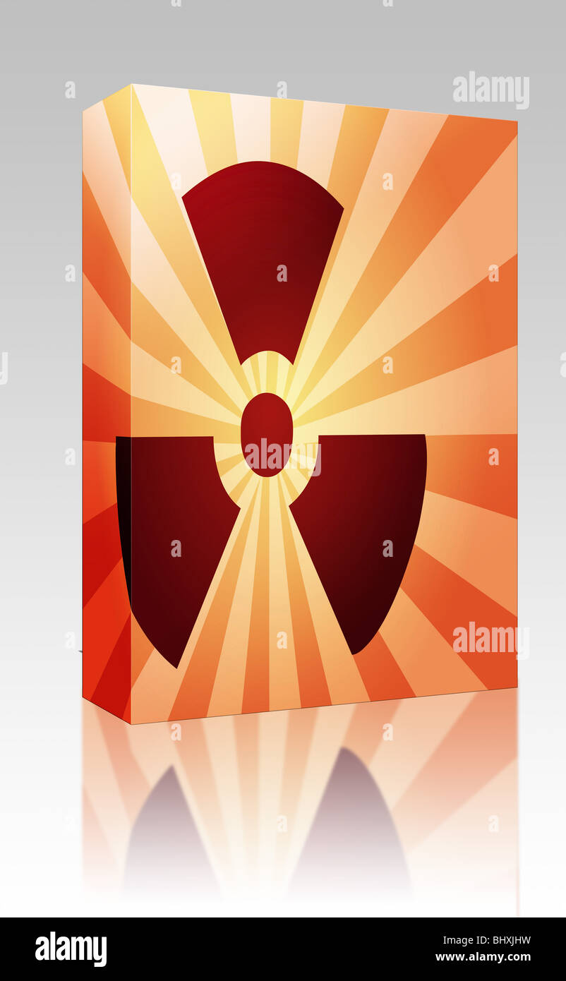 Software package box Illustration of radiation hazard warning alert ...