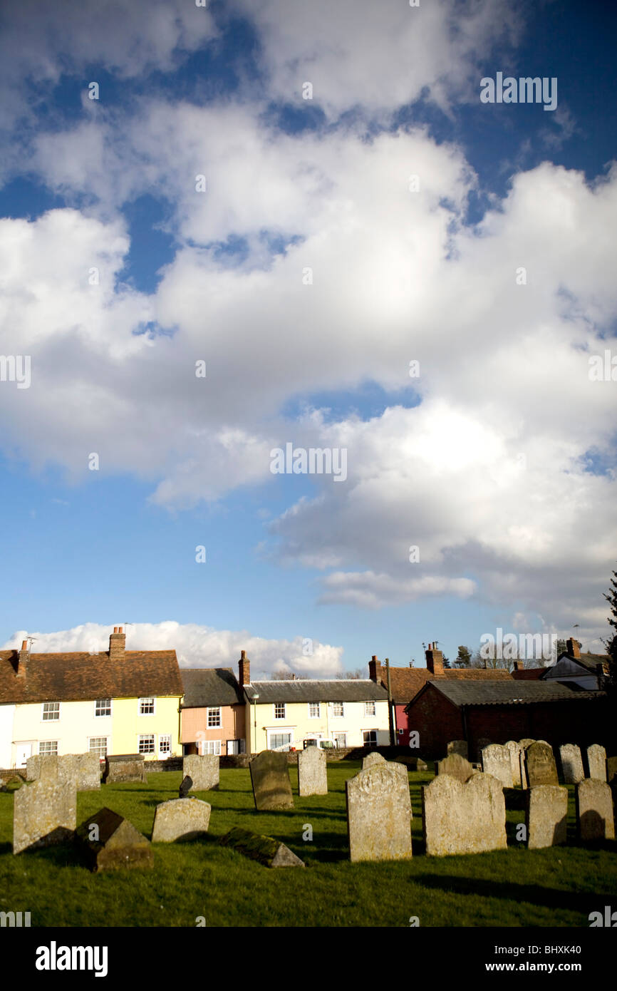 view through the gravestones at the city Clare in spring weather Stock ...
