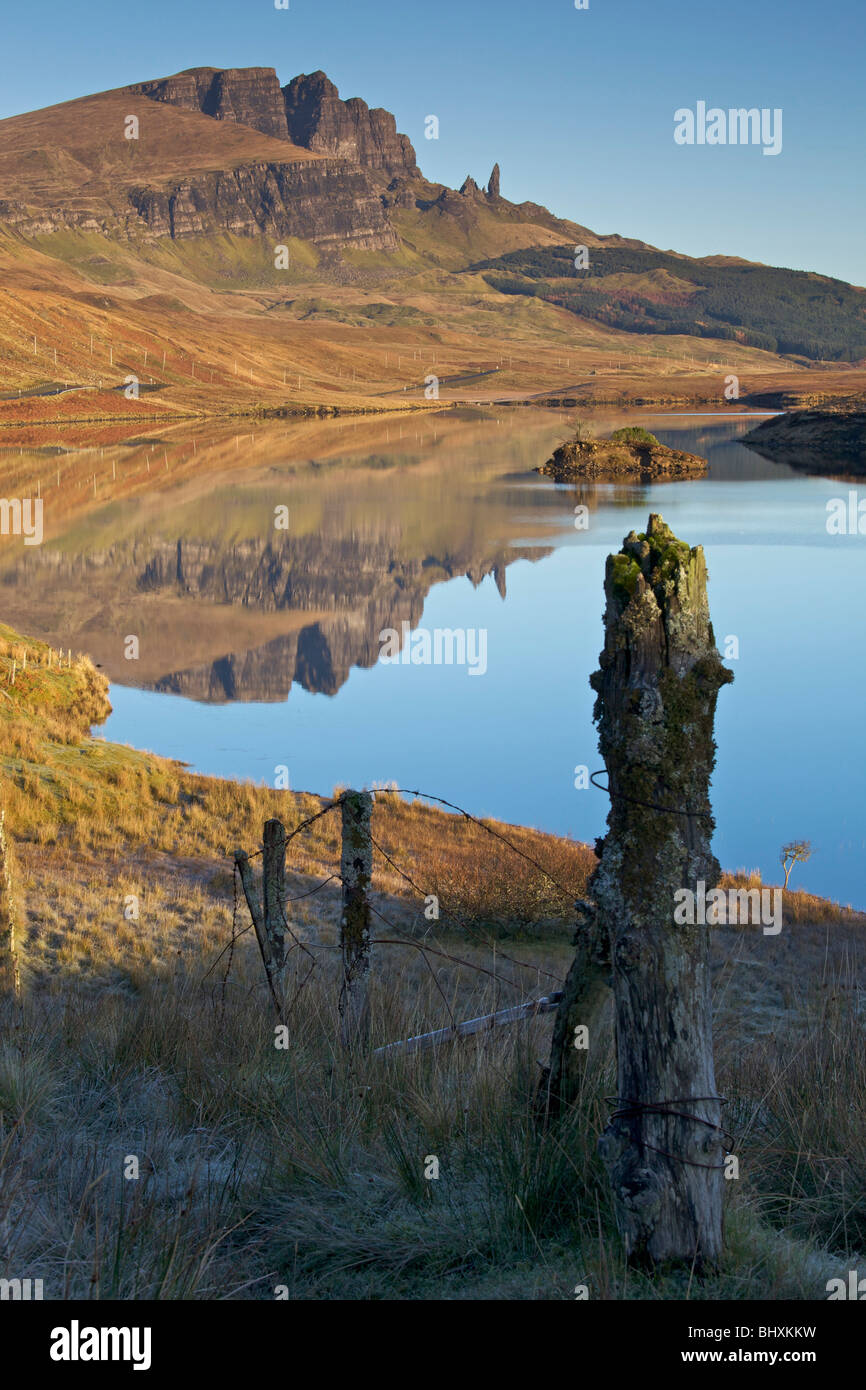 The Old Man of Storr reflected in Loch Fada, Isle of Skye, Scotland ...