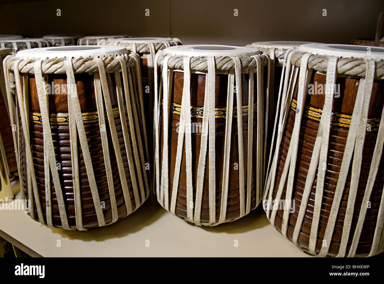 tablas on sale in an asian music shop in southall london Stock Photo ...