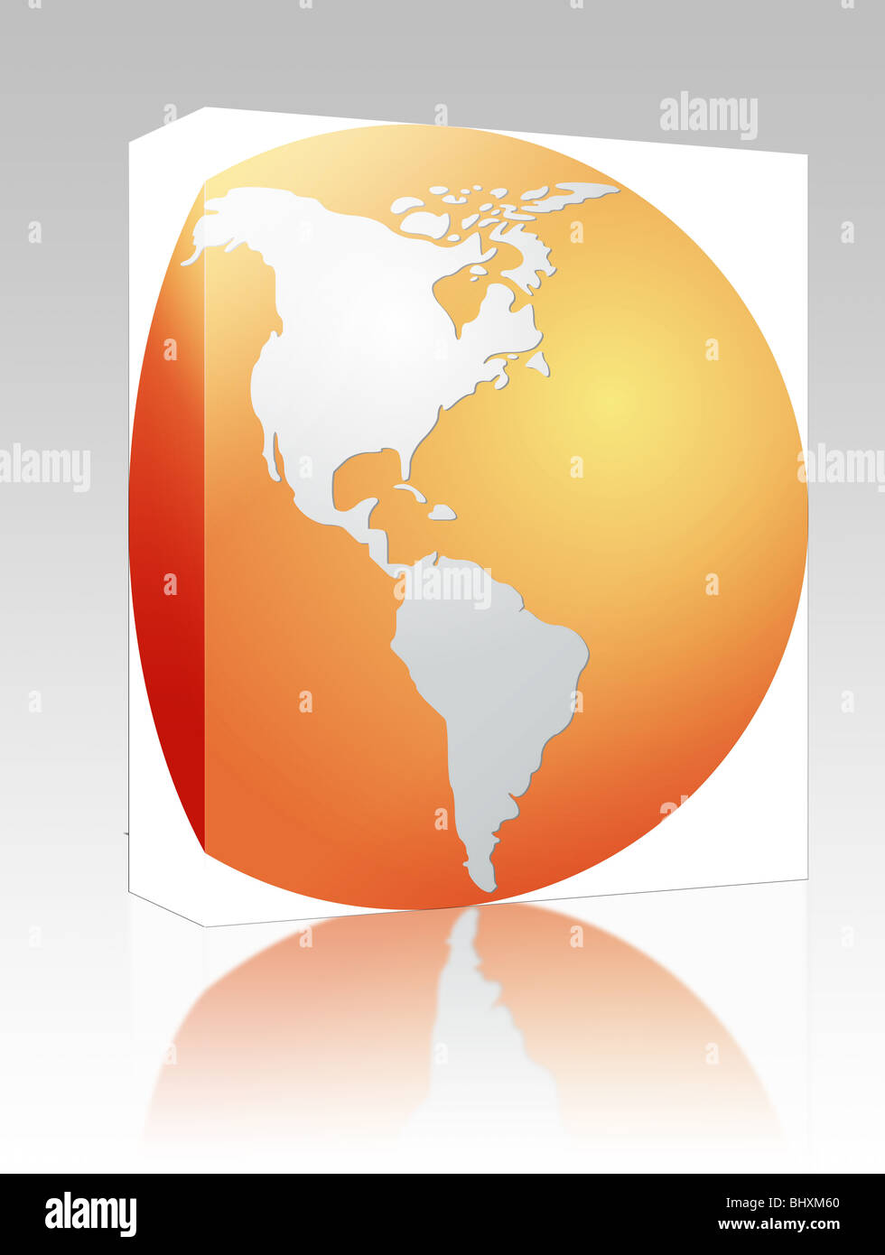 Software package box map of the americas hi-res stock photography and ...