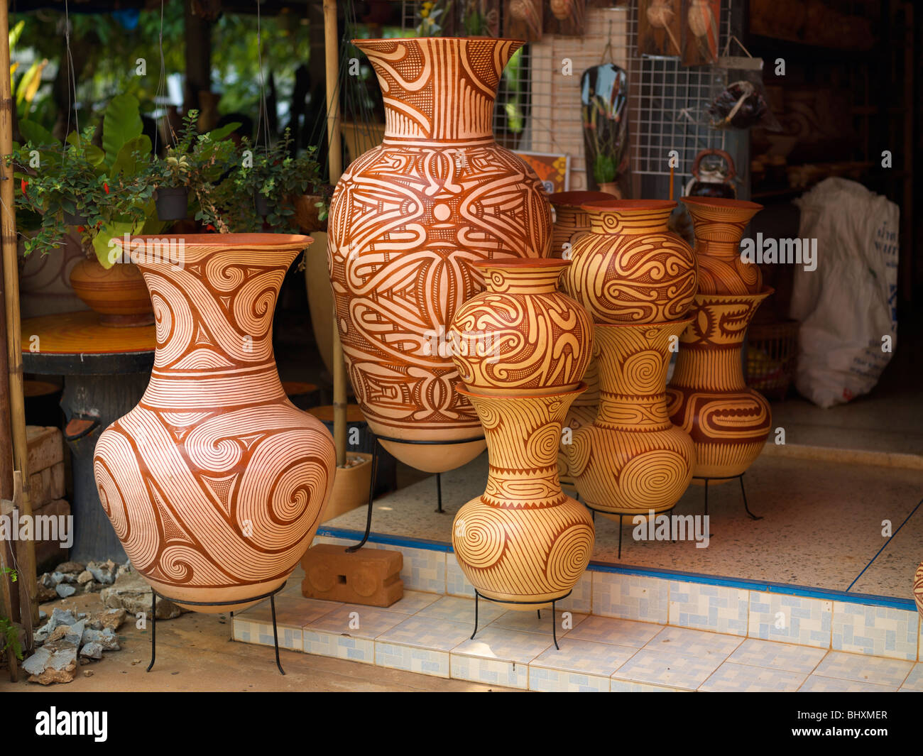 Large painted jugs from Ban chiang, Udon Thani world heritage site ...